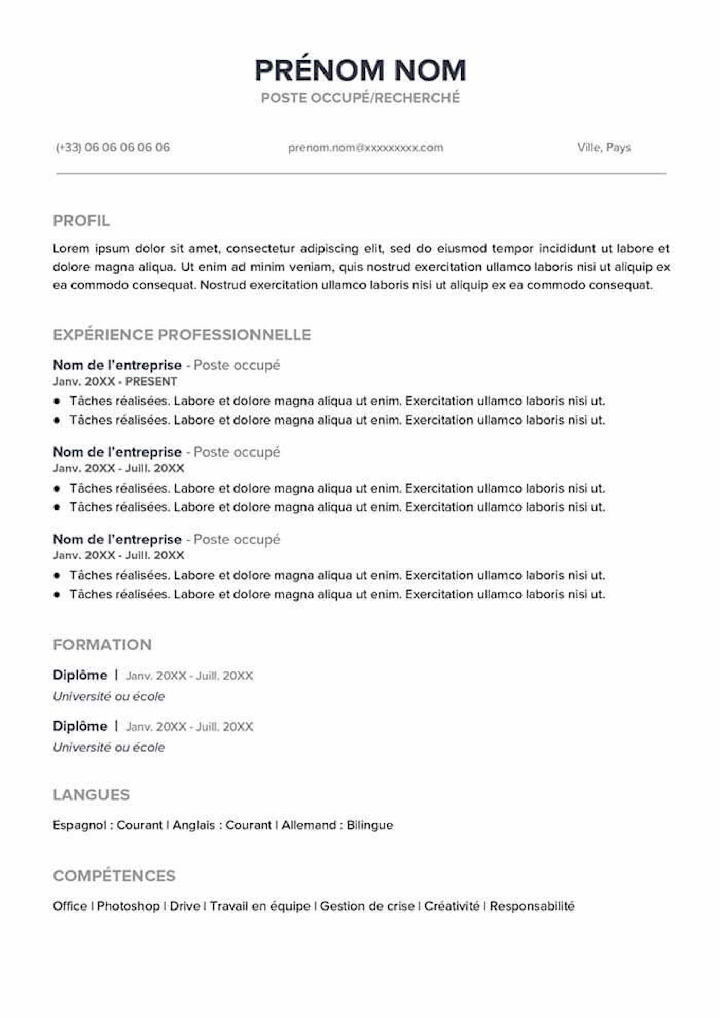 Besoin d'un modèle de CV professionnel et design ? Découvrez nos ...